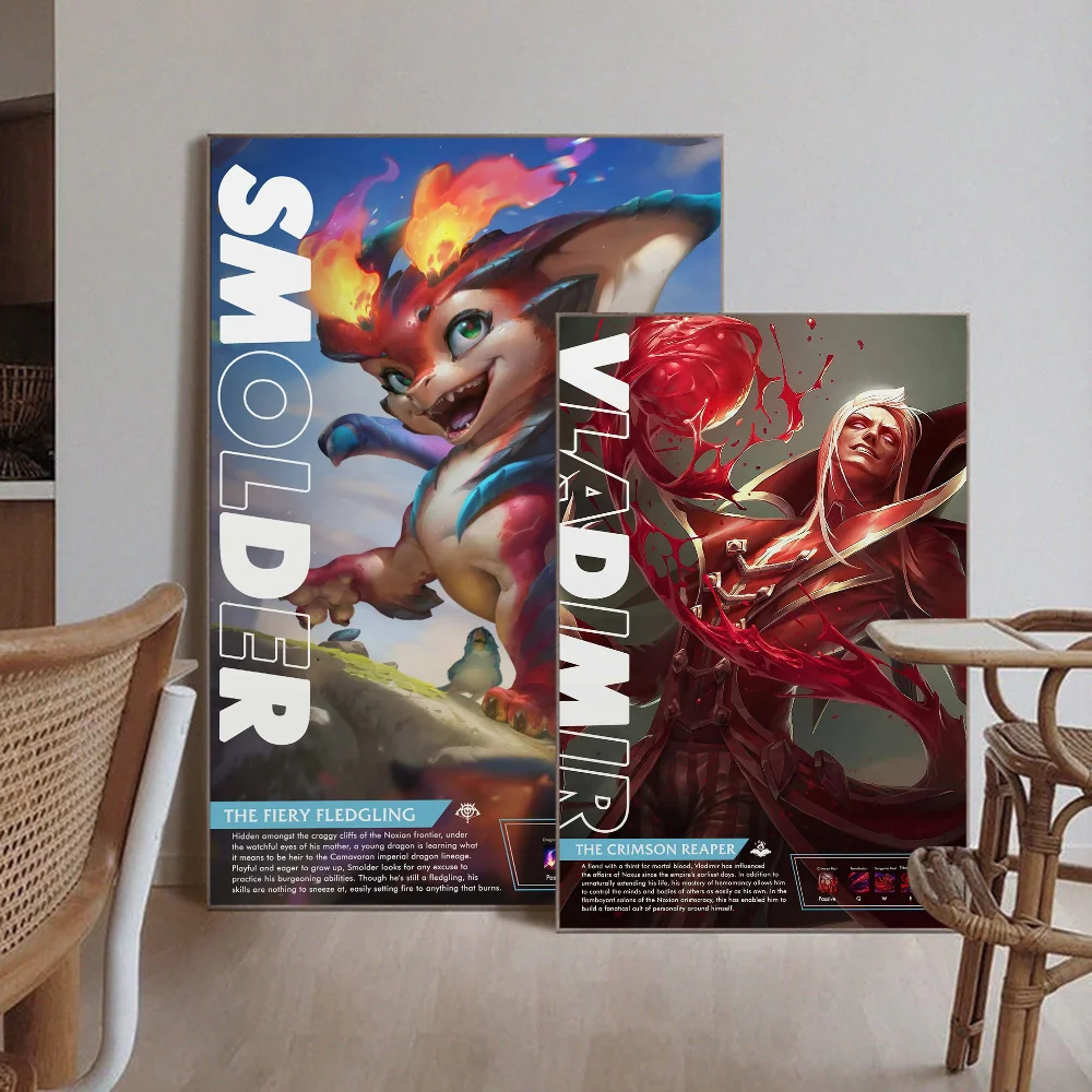 P-ster-autoadhesivo-de-Game-League-of-Legends-arte-Retro-pegatina-de ...