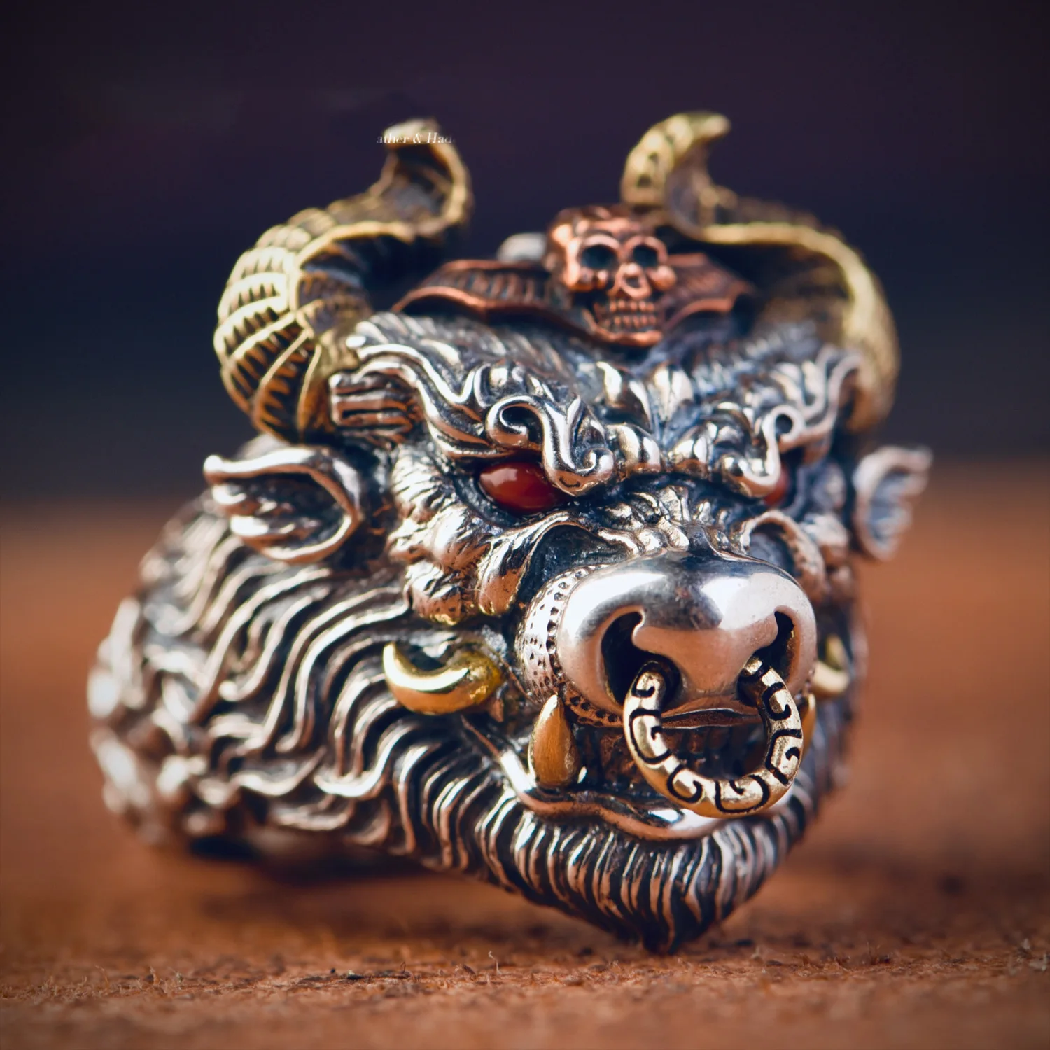 New-Silver-Color-Ring-Ox-Head-Men-and-Women-Open-Rings-Domineering ...