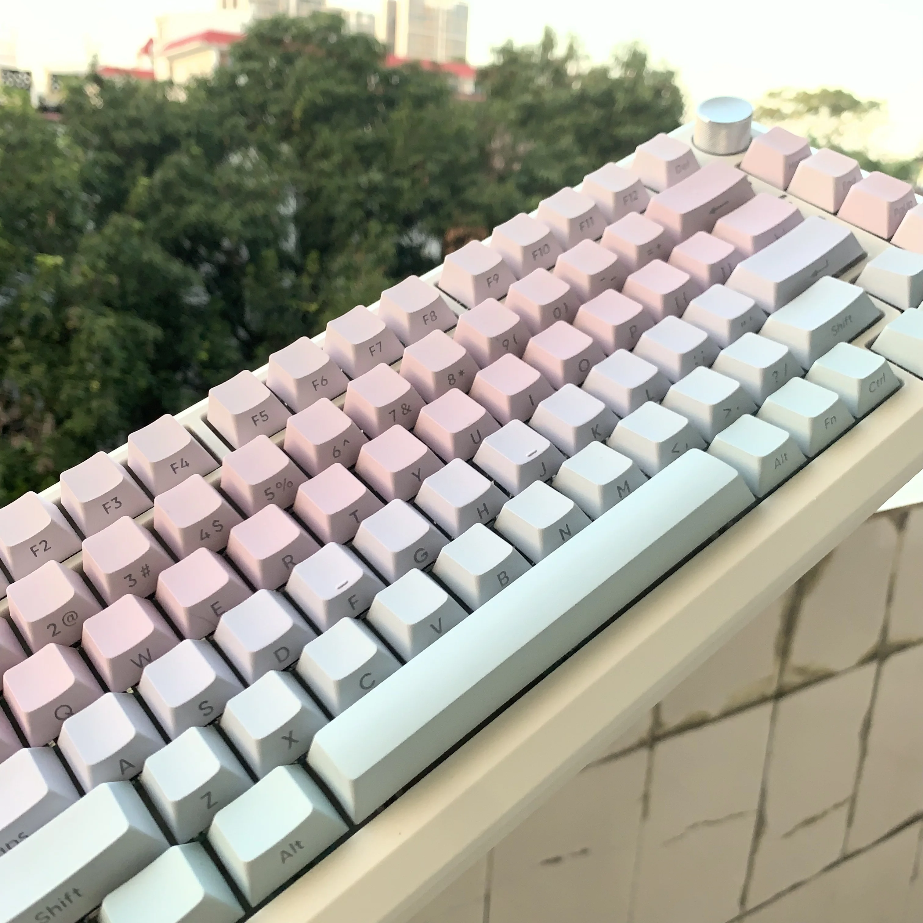 Light-Peach-Dye-Sub-Shine-Through-Keycaps-Side-Printed-PBT-Keycaps ...