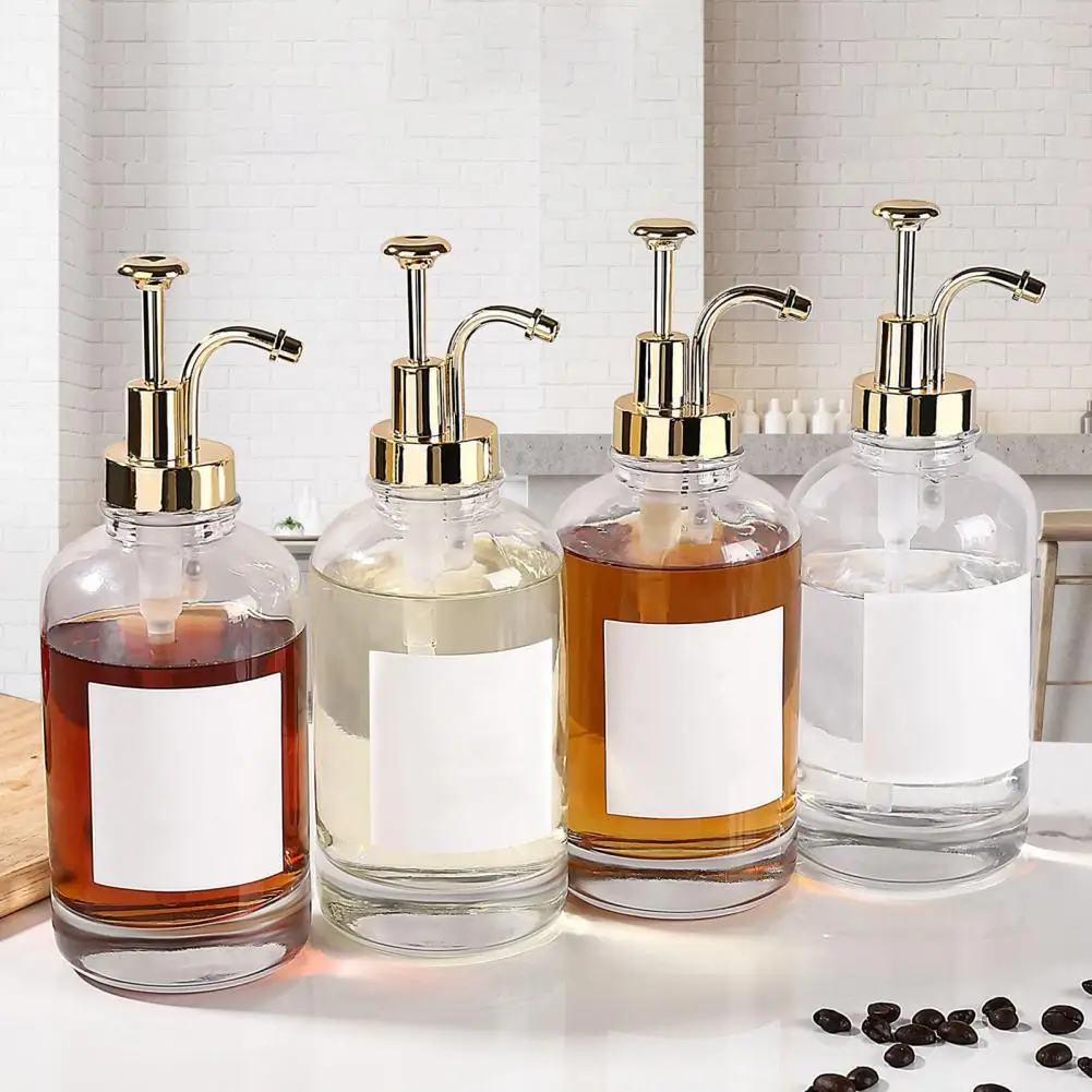 Liquid-Dispenser-Bottle-Glass-Coffee-Syrup-Pump-Bottle-Set-with-Labels ...