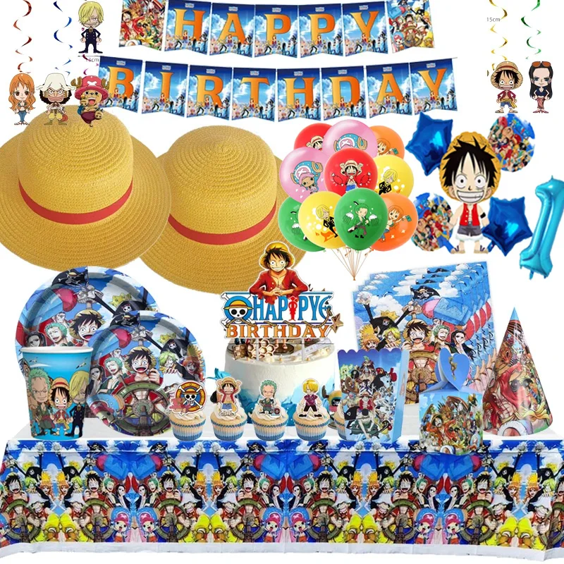 One-Piece-Birthday-Decoration-Pirate-Luffy-Hat-Party-Favors-Disposable ...