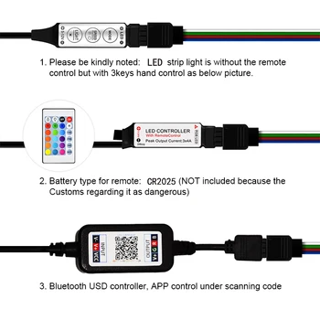 LED Strip Lights RGB APP Control Color Changing Lights with 24 Keys ...