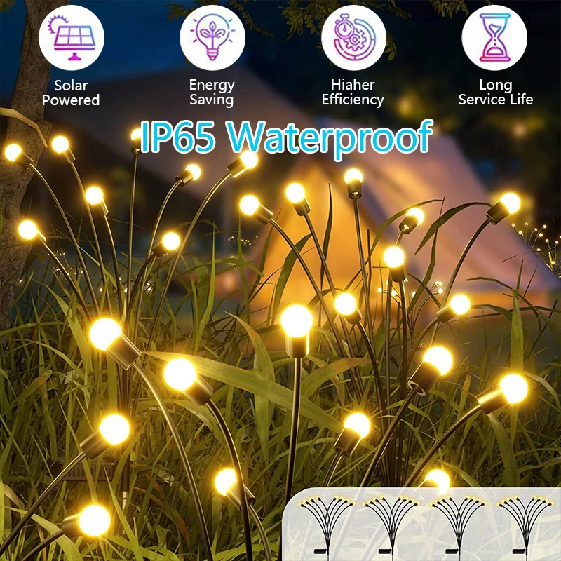 Solar Led Light Outdoor Waterproof Fireflies Lights Lawn Lamp Garden ...