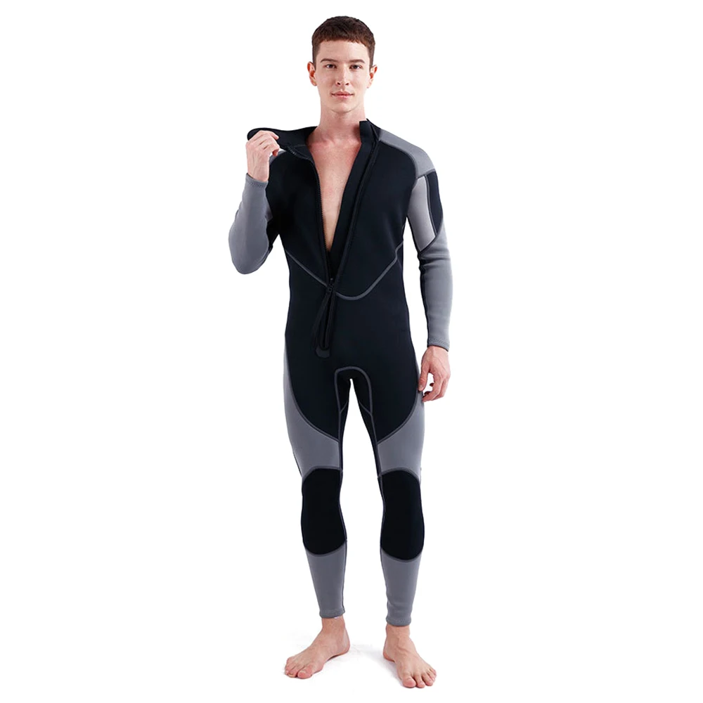 3mm Neoprene Wetsuit for Men Front Zip Full Body Diving Suit for ...