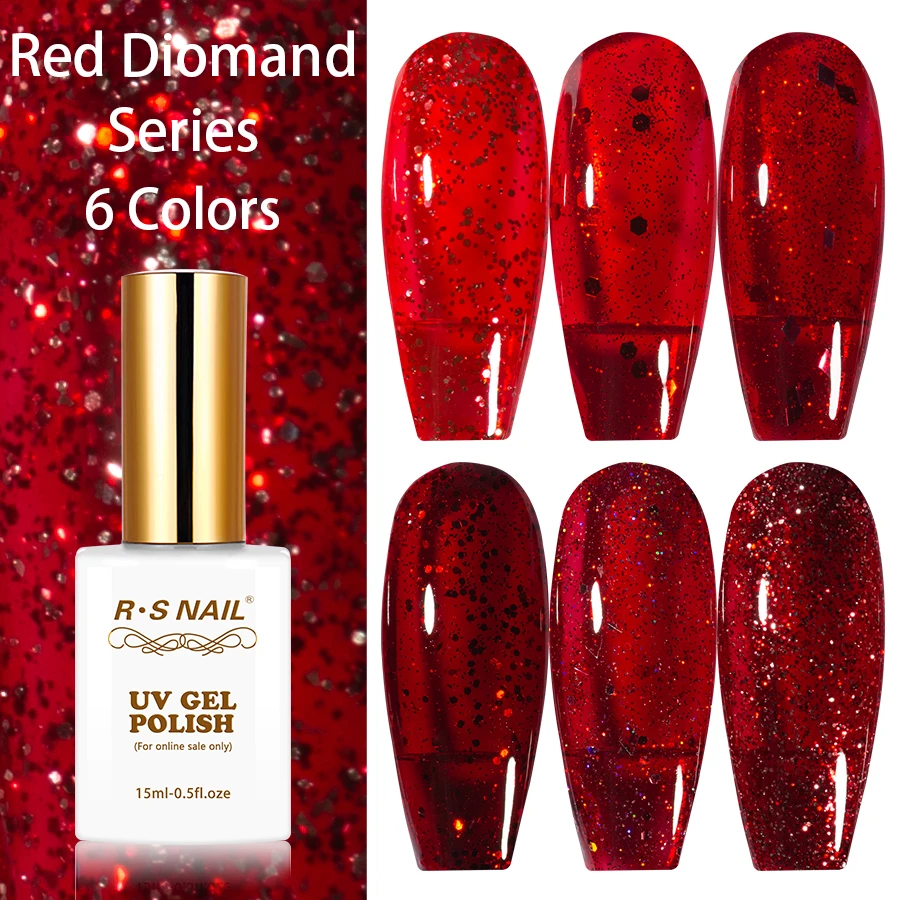 Rs Nail 6pcs/12pcs Set Gel Nail Polish 15ml Winter Color Series For ...
