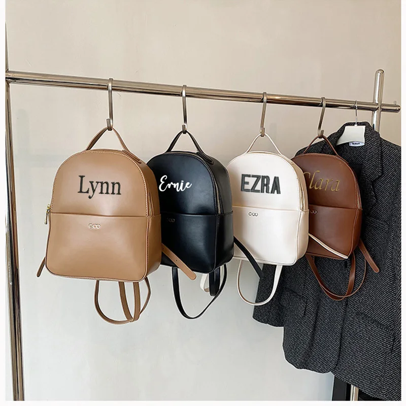 Embroidered-Name-Women-s-Retro-Backpack-PU-Soft-Leather-Casual-Outdoor ...