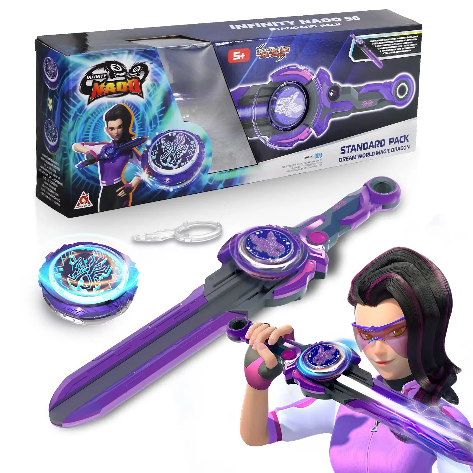 Infinity-Nado-Battling-Top-Burst-Gyro-Toy-Spinning-Top-w-Sword-Launcher ...