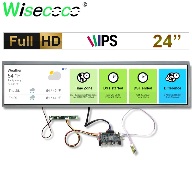 24 Inch 1920x360 Stretched Bar LCD Display FHD IPS Ultrawide Screen ...