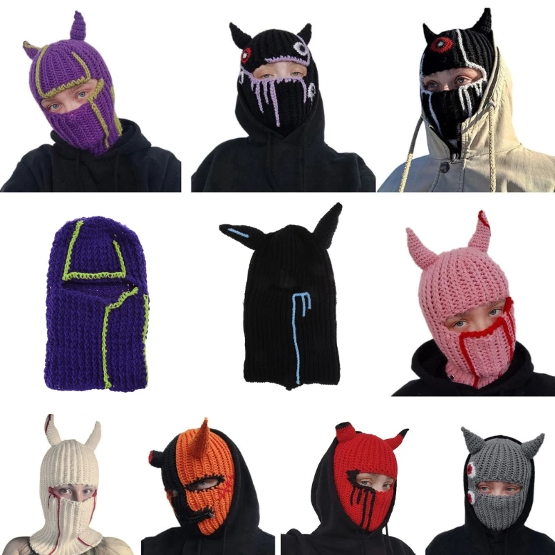 Halloween Balaclava Devil Horn Balaclava Little Devil Hat Funny Hooded ...