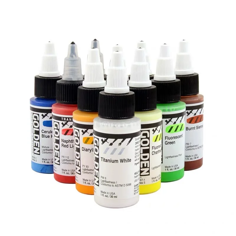 Golden-High-Flow-Acrylic-Ink-Liquid-Fluid-Paint-Professional-Drawing ...