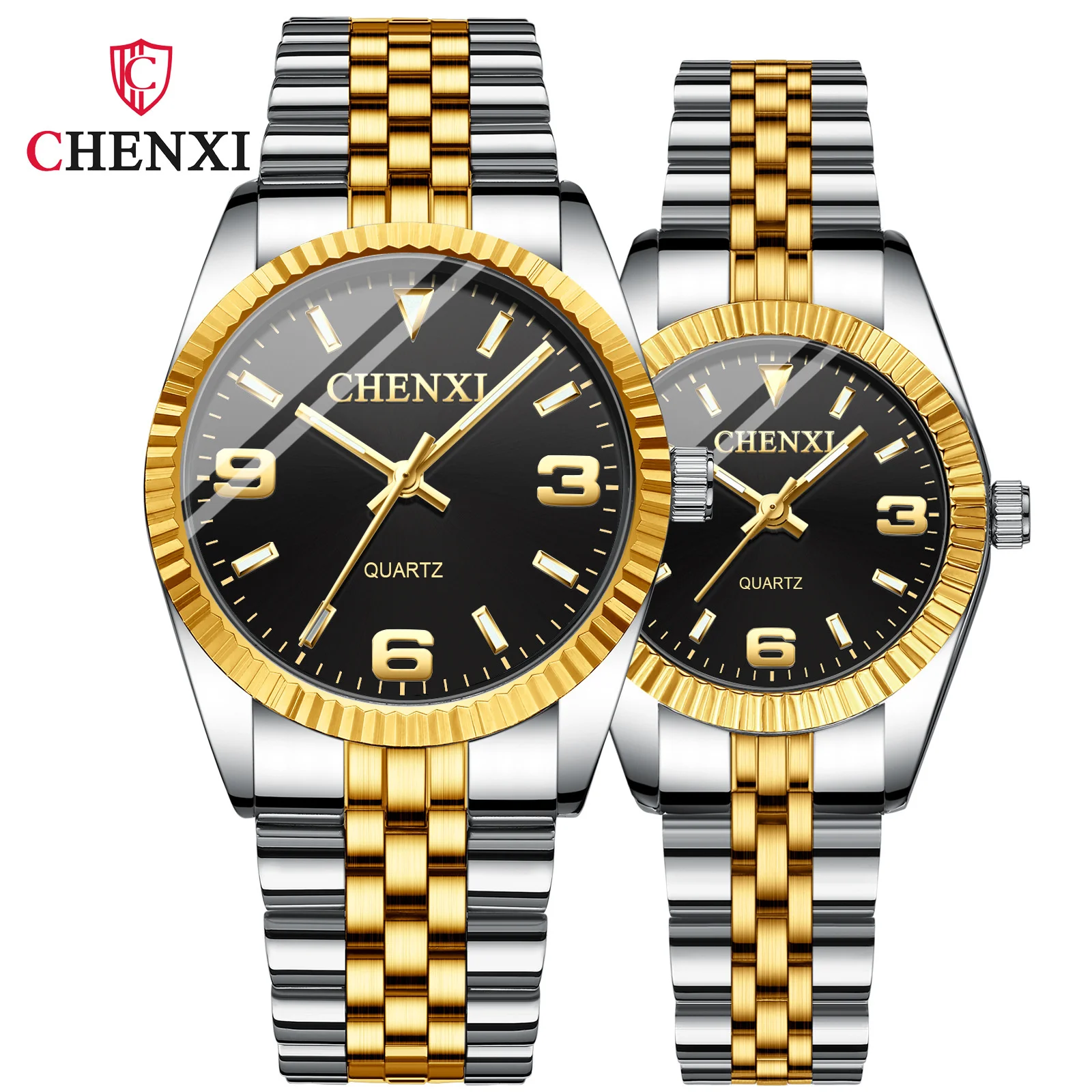Chenxi-Reloj-de-acero-inoxidable-004C-para-hombre-cron-grafo-luminoso ...