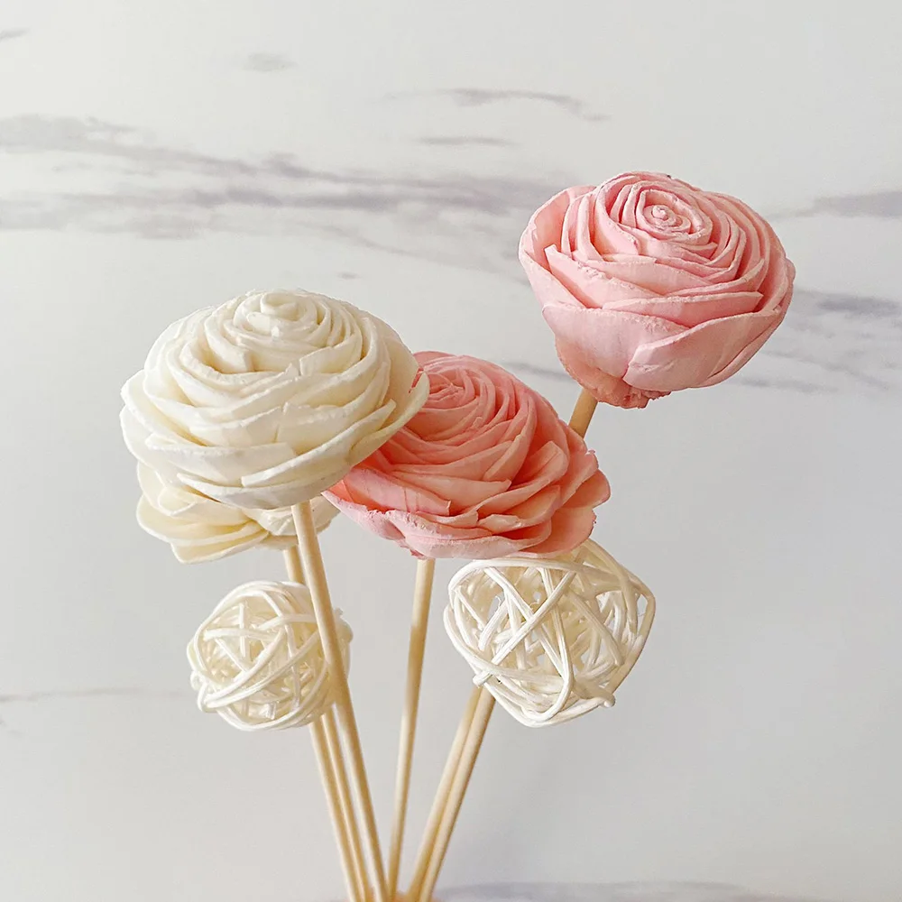 10PCS-White-Pink-Rose-Rattan-Sticks-Fireless-Fragrances-Reed-Diffuser ...