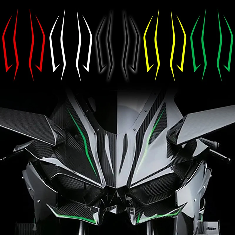 4pcs/set Motorcycle Fairing Stickers Reflective Cool Front Headlight ...