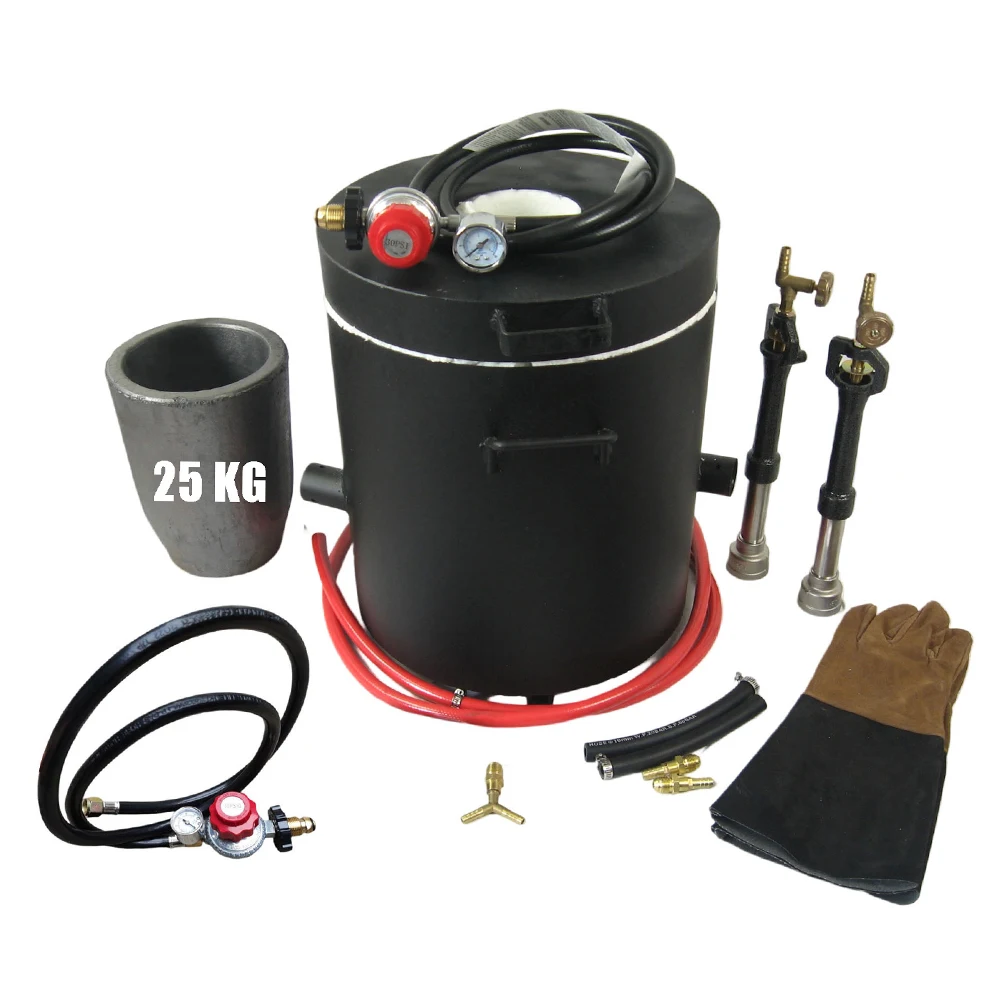 25-KG-Large-Propane-Metal-Melting-Furnace-Smelter-Kit-Dual-Forge-Burner ...