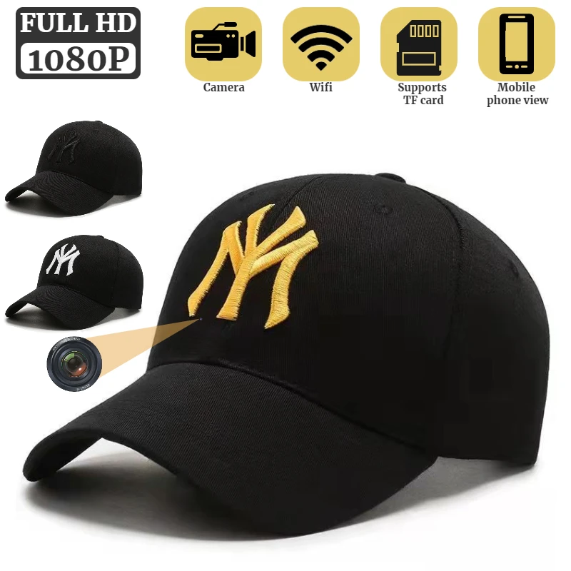 1080p Full Hd Wireless Wifi Mini Camera Baseball Cap Camera Sports ...