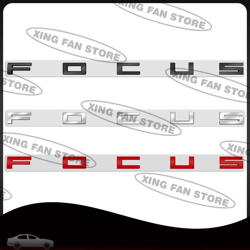 Auto-Styling-For-Ford-Focus-Lettering-Emblem-Chrome-silver-Glossy-black ...