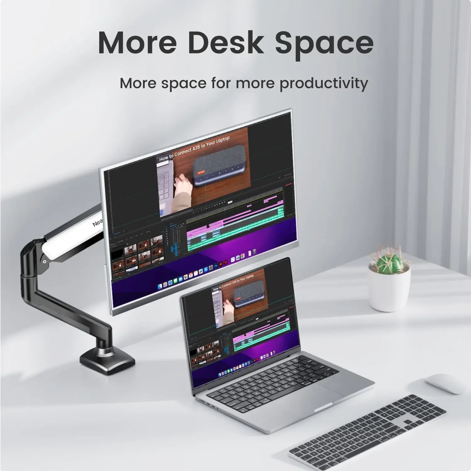 Single Computer Monitor Arm 13"～32" Mount Bracket MS-001 Flexible ...