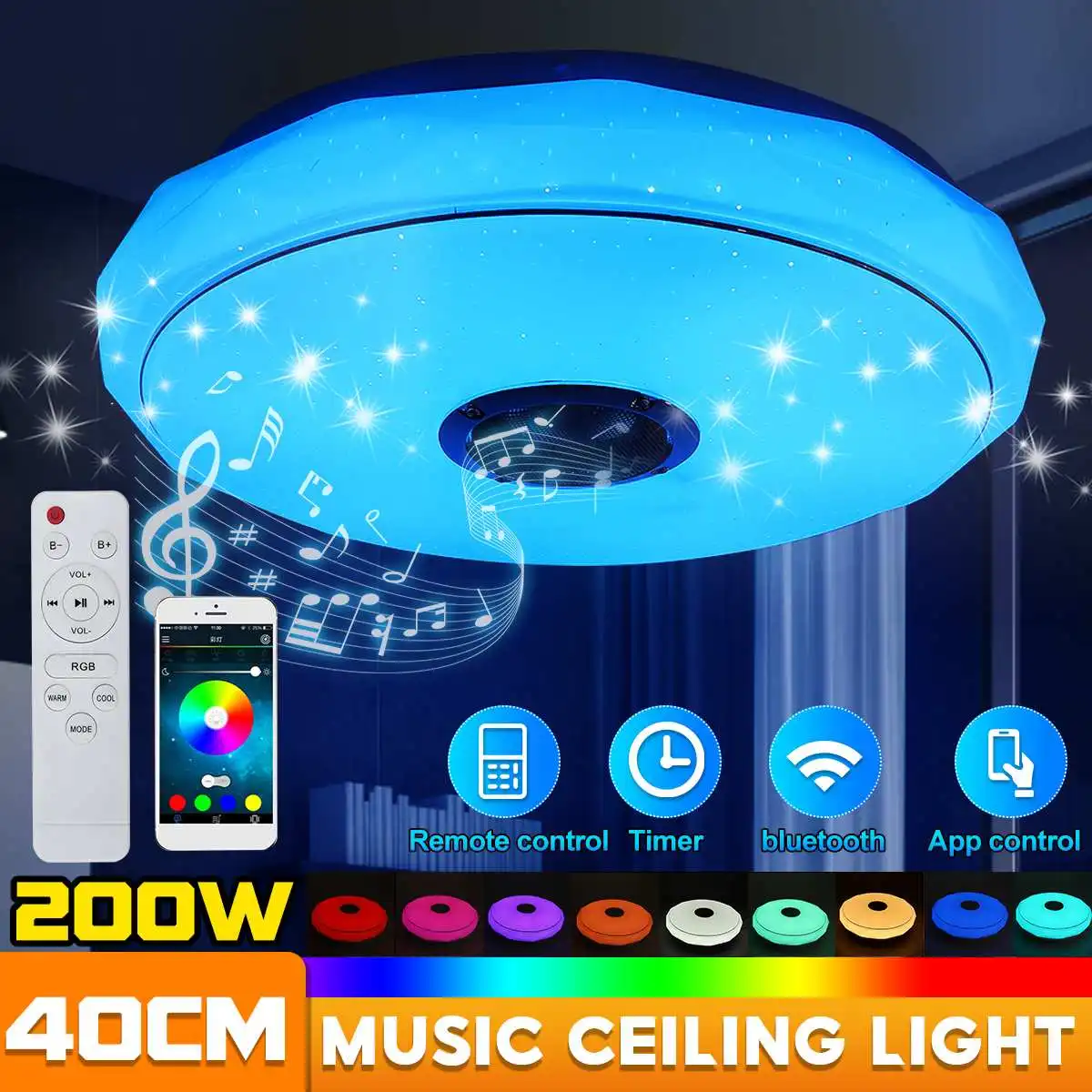 Modern-RGB-LED-Ceiling-Lights-Home-Lighting-120W-200W-APP-Bluetooth ...