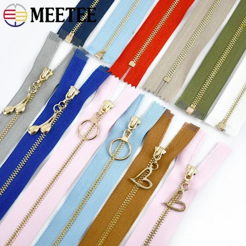2Pcs 3# Meetee Metal Zipper Closures 15-60cm Sewing Zippers Bag Close ...