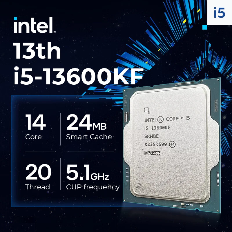 Novo intel core i5 13600kf 14 núcleo processador cpu 20 thread 5.1ghz l3 24m 7nm 125w fclga1700 ...