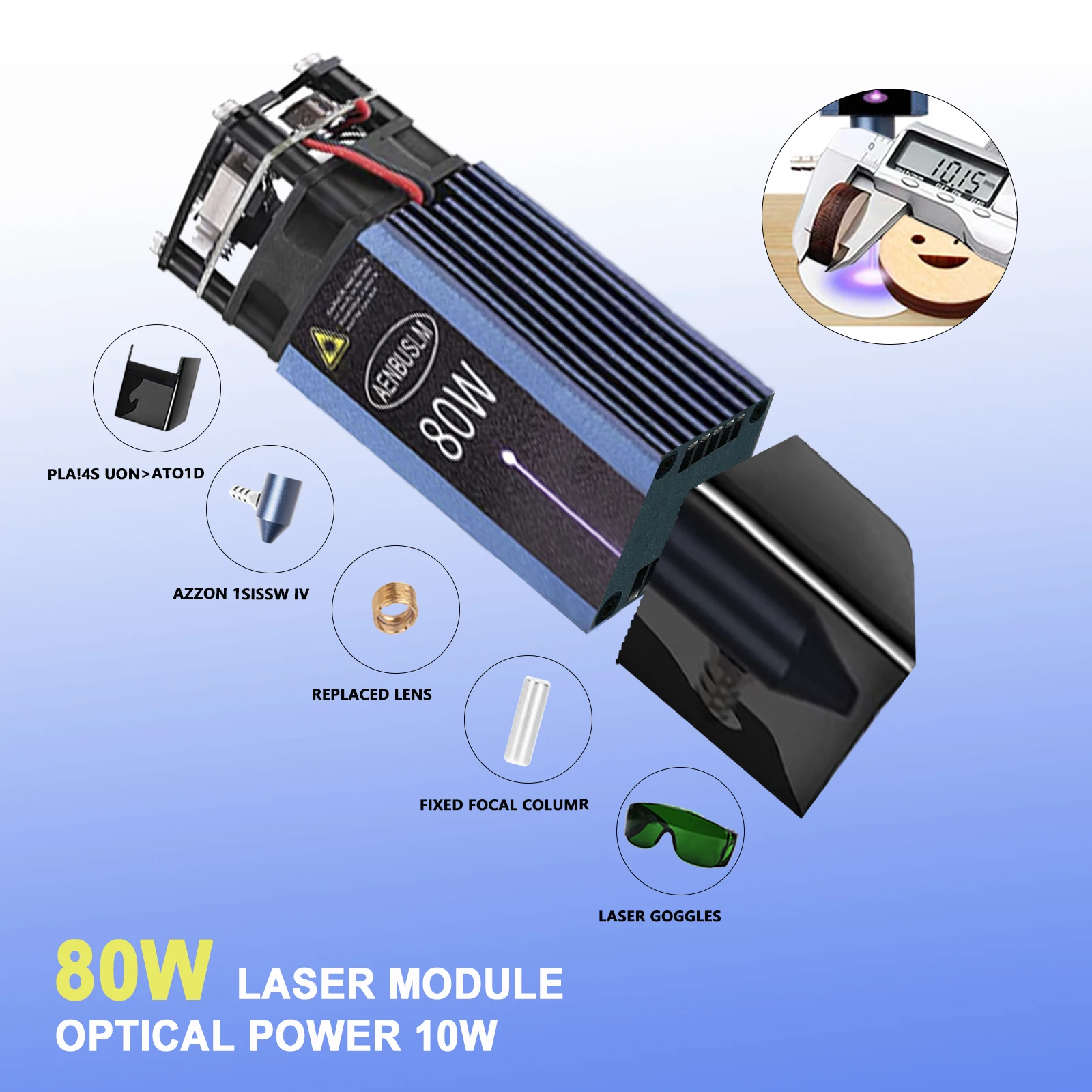 AENBUSLM-450nm-Blue-Light-Laser-Module-40W-80W-Laser-Engraving-Head-CNC ...