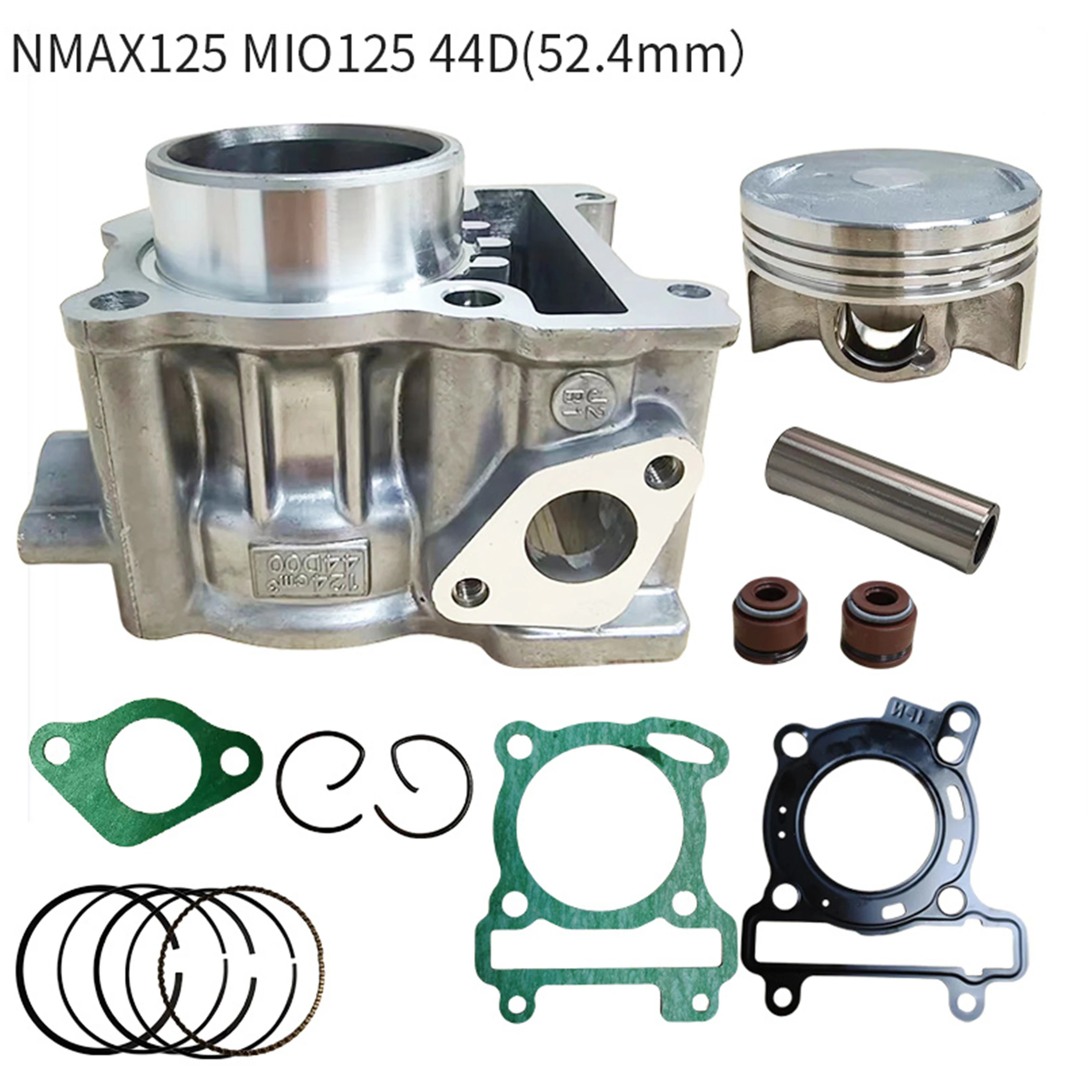 =Motorcycle Cylinder Kit 52.4mm for YAMAHA NMAX125 MIO125 44D Piston ...