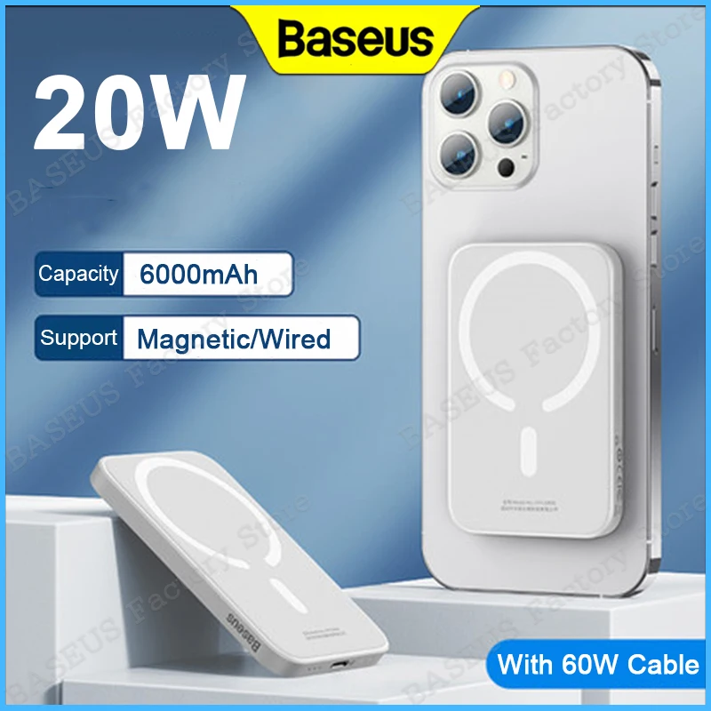Baseus Magnetic Power Bank 20W 10000mAh Wireless Battery Magsafe ...