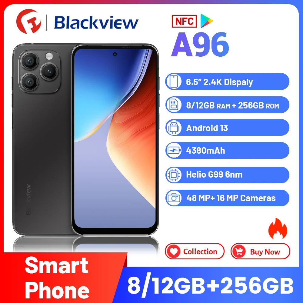 Blackview-A96-Smartphone-6-5-2400-1080-FHD-120Hz-Cellphone-12GB-256GB ...