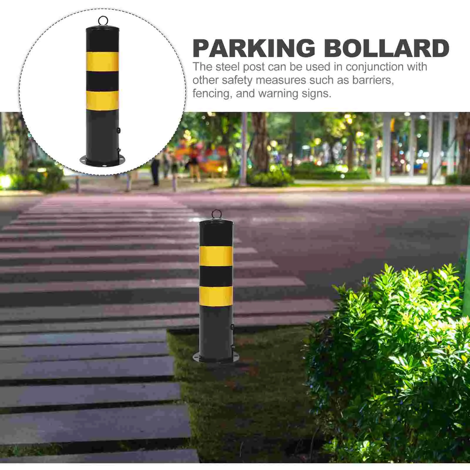 Safety Barrier Parking Chain Key Driveway Security Garage Bollard Guard ...