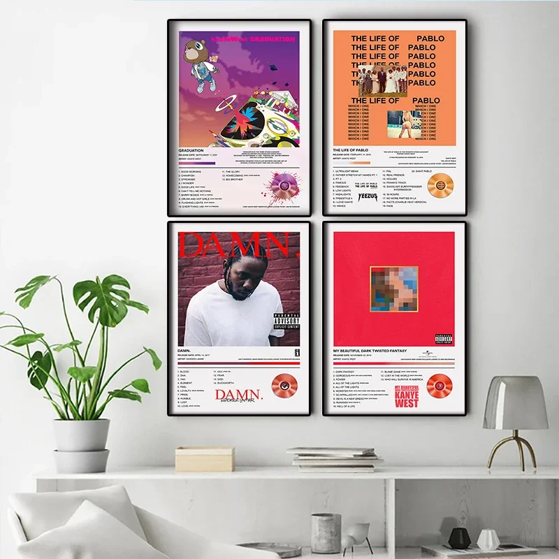 Modern-Pop-Rap-Wall-Art-Hip-hop-Artist-Kanye-West-HD-Oil-on-Canvas ...