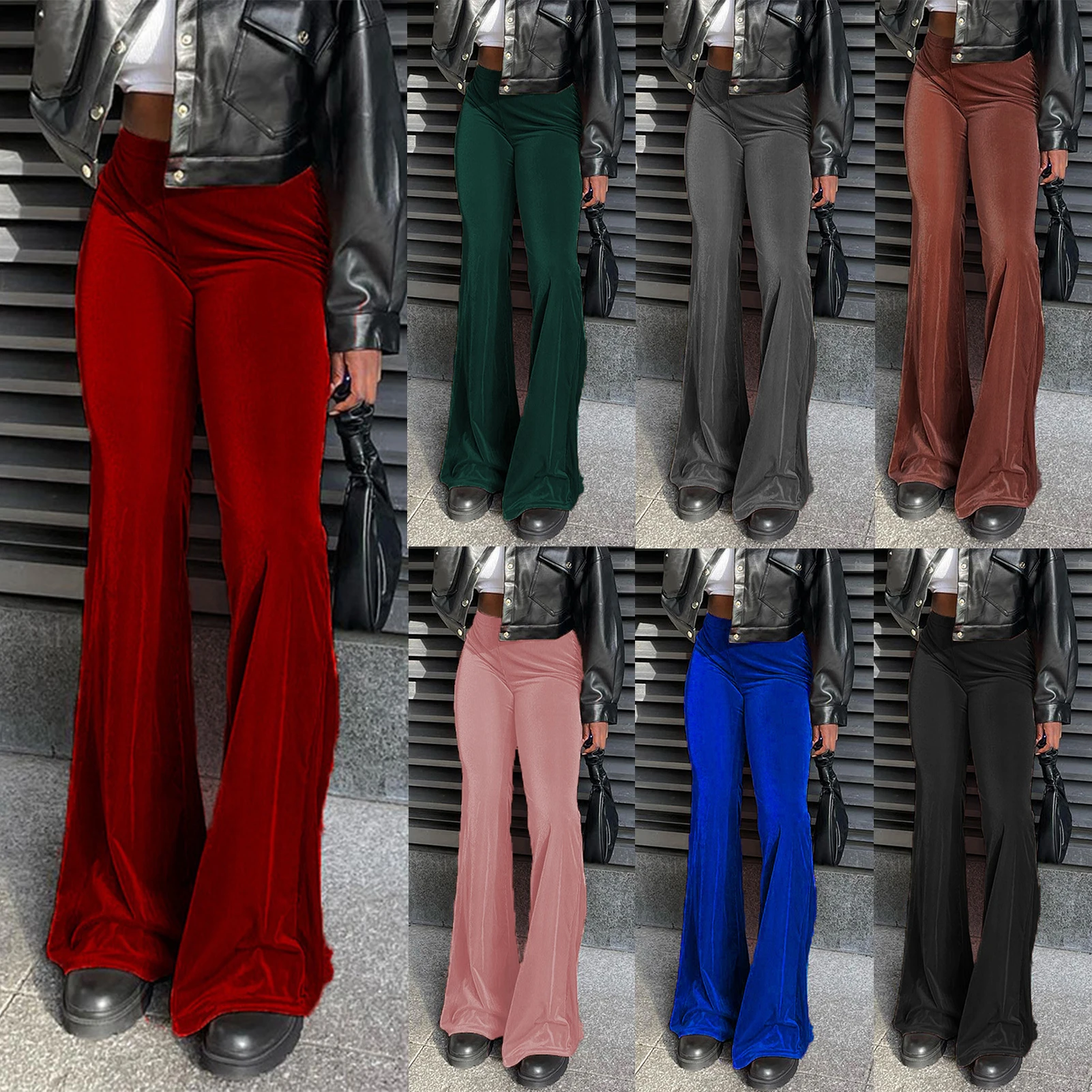 Elastic-High-Ladies-Summer-Skinny-Pants-Solid-Color-Women-Bodycon-Pants ...