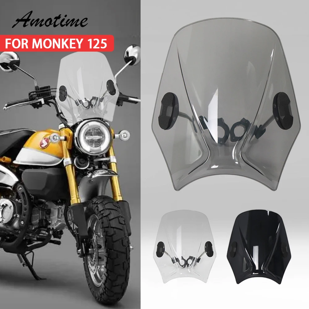 For-Monkey-125-Accessories-Motorcycle-Adjustable-Wind-Screen-Windshield ...