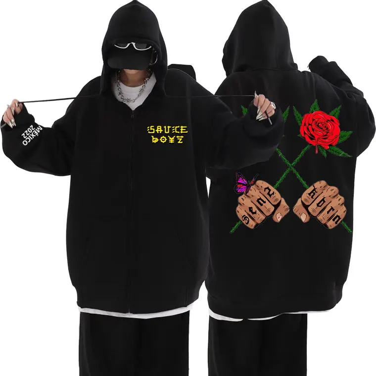 Sudadera con capucha de rapero americano para hombre y mujer, ropa de ...