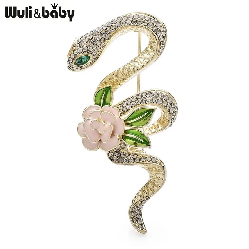 Wuli&baby Flower Snake Brooches For Women Unisex Year Of The Snake New ...