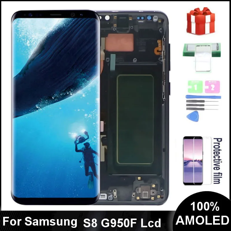 SUPER-AMOLED-LCD-With-Frame-For-Samsung-Galaxy-S8-G950-G950F-SM-G950F ...