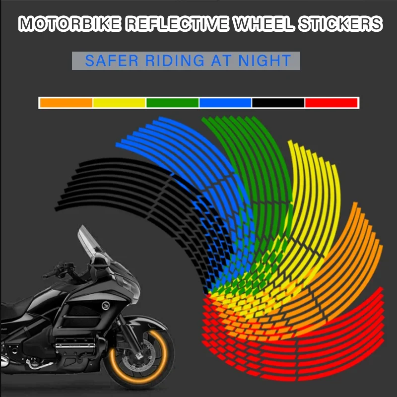 16 PCS 17"18" Motorcycle Wheel Stickers Universal Car Steel Rims Car ...