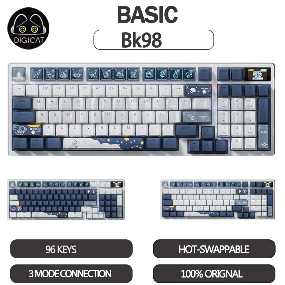 Bk98-Estrela-Teclado-Mec-nico-com-Tela-Teclado-sem-fio-PBT-Keycap ...