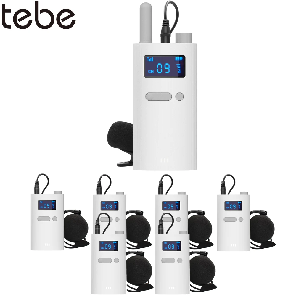 Tebe-Wireless-Tour-Guide-System-with-Microphone-Portable-Audio-Transmitter-Receiver-for-Church ...