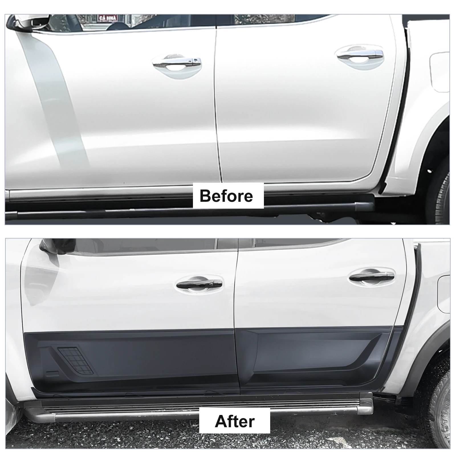Body Cladding Side Guard Matte Black For Nissan Navara NP300 2021 2022 ...