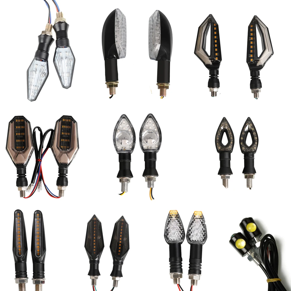 Motorcycle-12-LED-Turn-Signal-Lights-Indicator-Blinkers-Flashers-Amber ...
