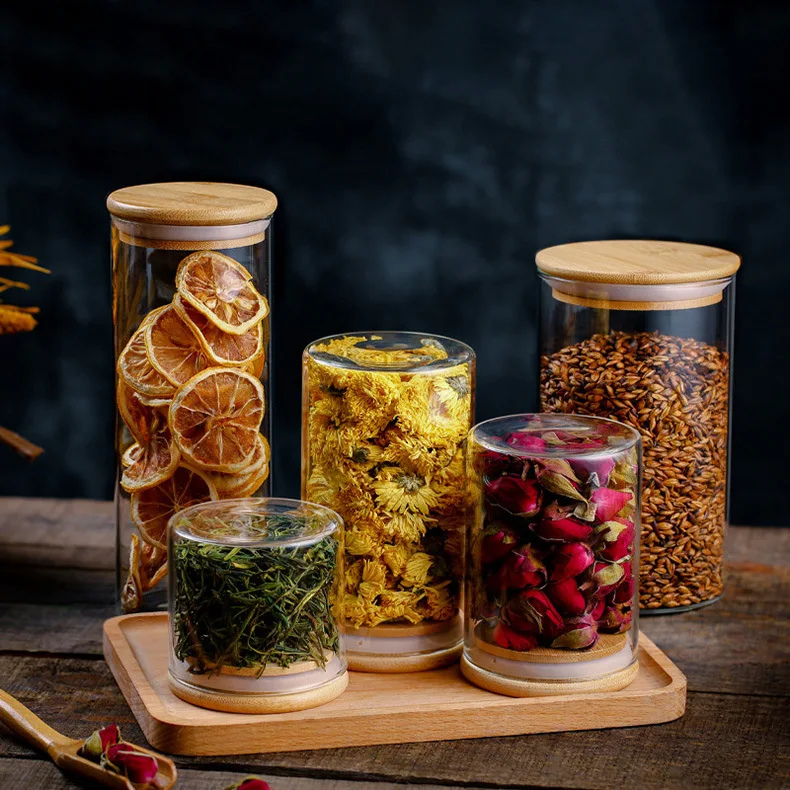 30X-100-360ml-Glass-Container-Food-Glass-Jars-With-Lid-Kitchen-Storage ...