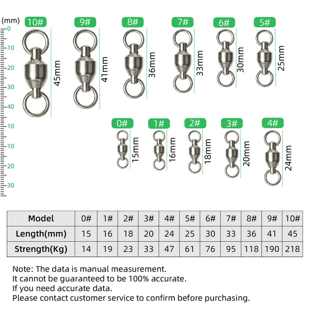 Heavy Duty Ball Bearing Swivels (100pcs) - Easy Fishing Tackle
