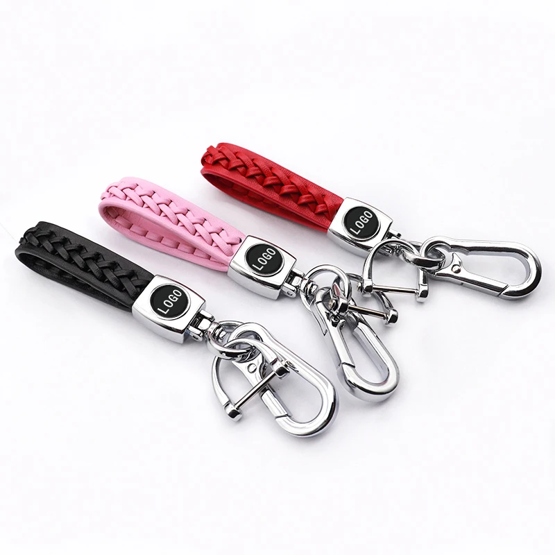 Auto Parts High Quality Business Leather Braided Red Key Ring Rope ...
