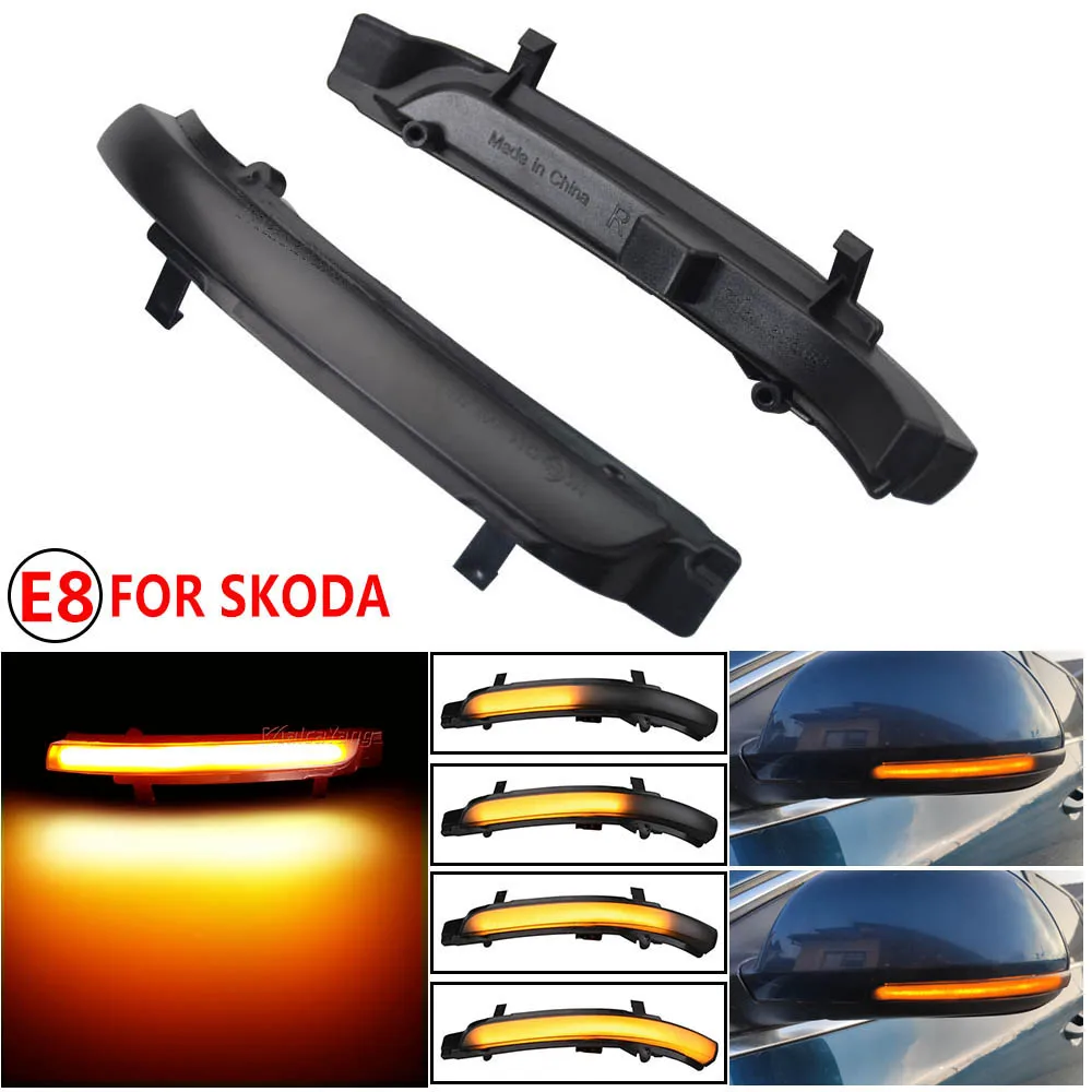 Rearview Mirror Repeater Dynamic Blinker For Skoda Octavia MK2 Superb ...