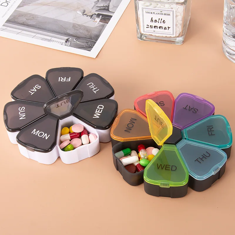 Flower-Rainbow-Small-Medicine-Box-Classification-Portable-Medicine-Box ...