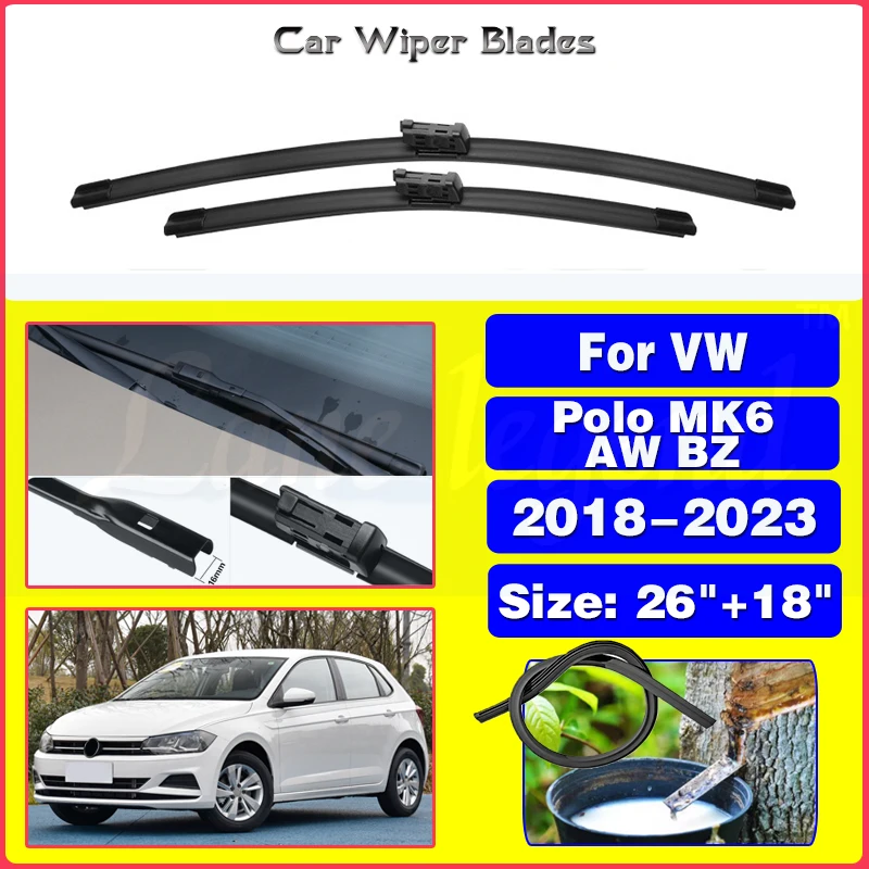 For-Volkswagen-VW-Polo-MK6-AW-BZ-2018-2023-Hatchback-Front-Wiper-Blades ...