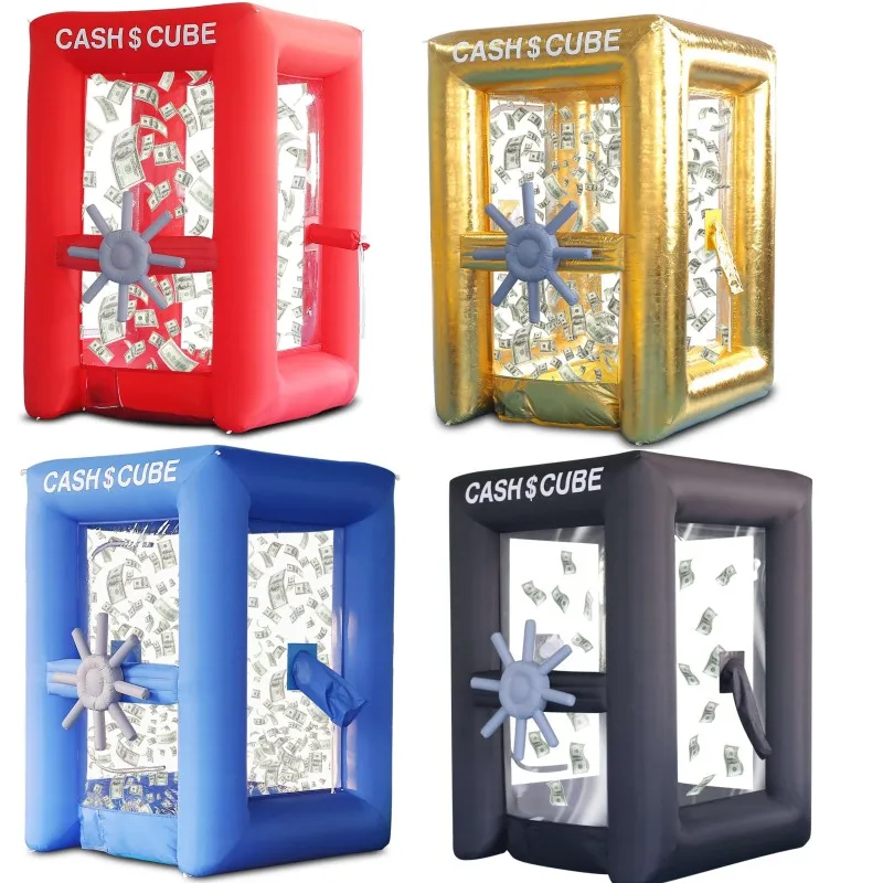 Caixa inflável gigante da garra do dinheiro de sayok 1.8x2.5mh jogos infláveis cabine do cubo de ...