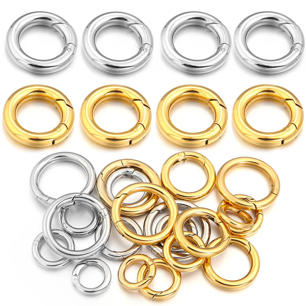 1pc 16/18/20/24/28mm Stainless Steel Open Jump Rings Gold Steel Color ...