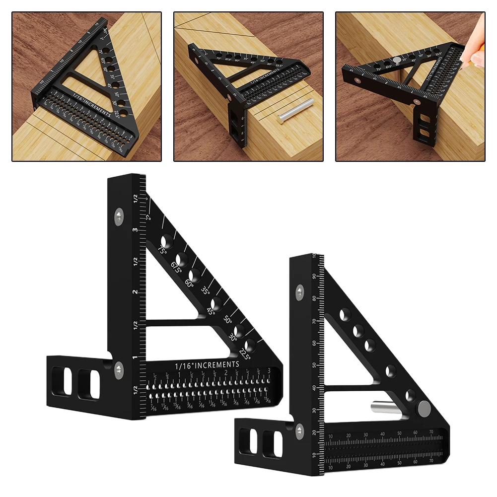 New-3D-Multi-Angle-Layout-Aluminum-Alloy-Miter-Triangle-Ruler-45-90 ...