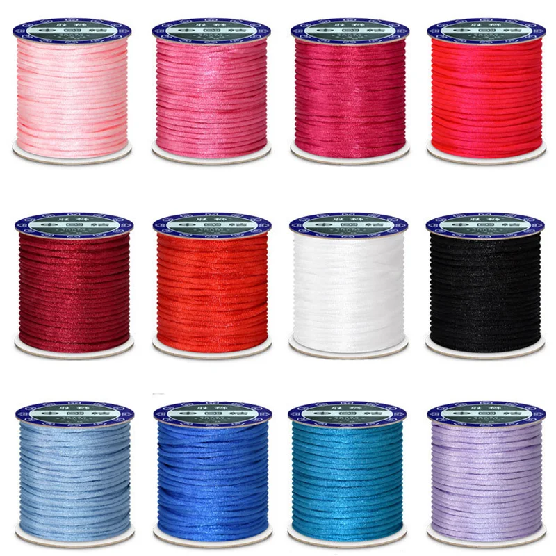 1.5/2/2.5mm Korea Rope String Thread Satin Nylon Trim Rattail Cord ...